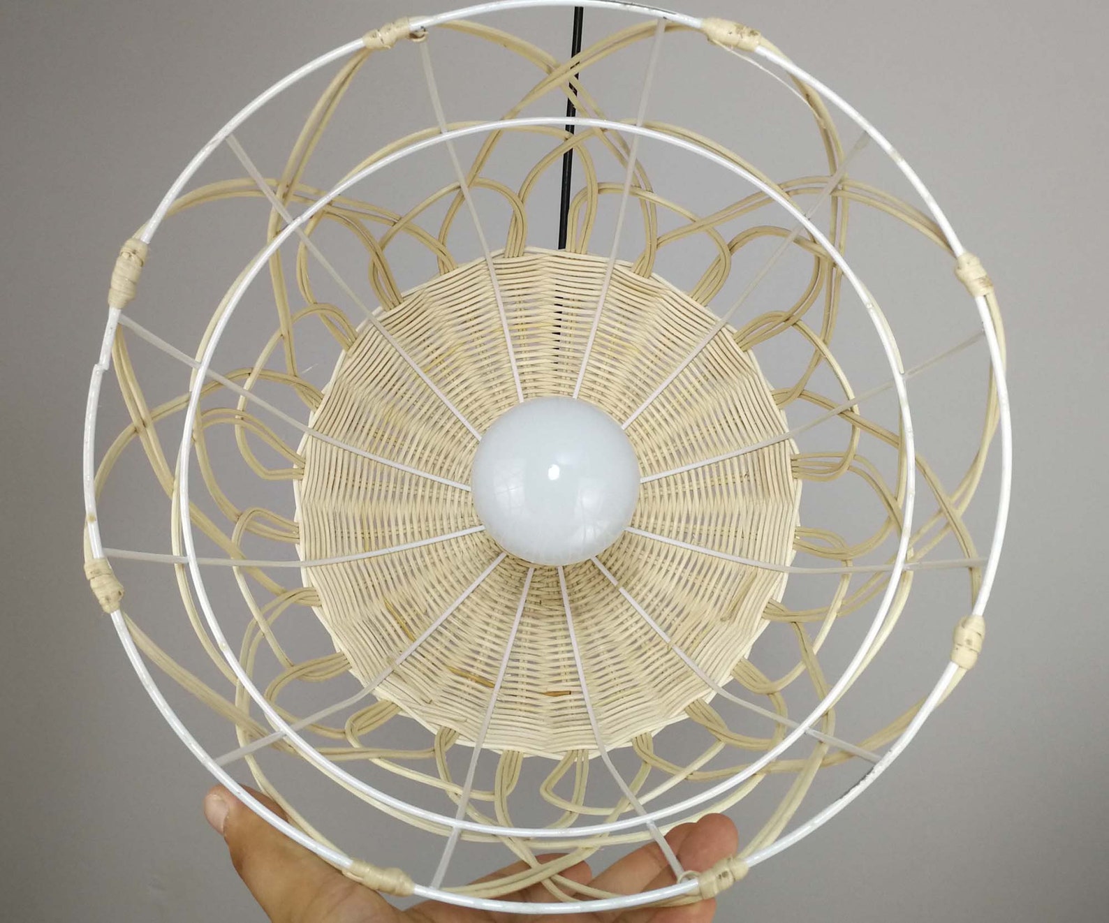 Bell-shaped Romantic Rattan Pendant Light Creative Rattan | Etsy