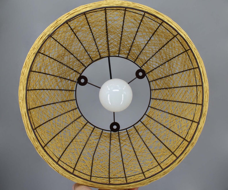 Hand Woven Hemp Rope Pendant Light Room Ceiling Lighting | Etsy