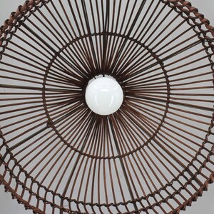 Brown Rattan Bell-shaped Pendant Light Brown Lamp Shade Rattan Lighting ...