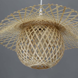 Creative Wave Shaped Bamboo Pendant Light - Diameter: 45 Cm or 55 Cm ...