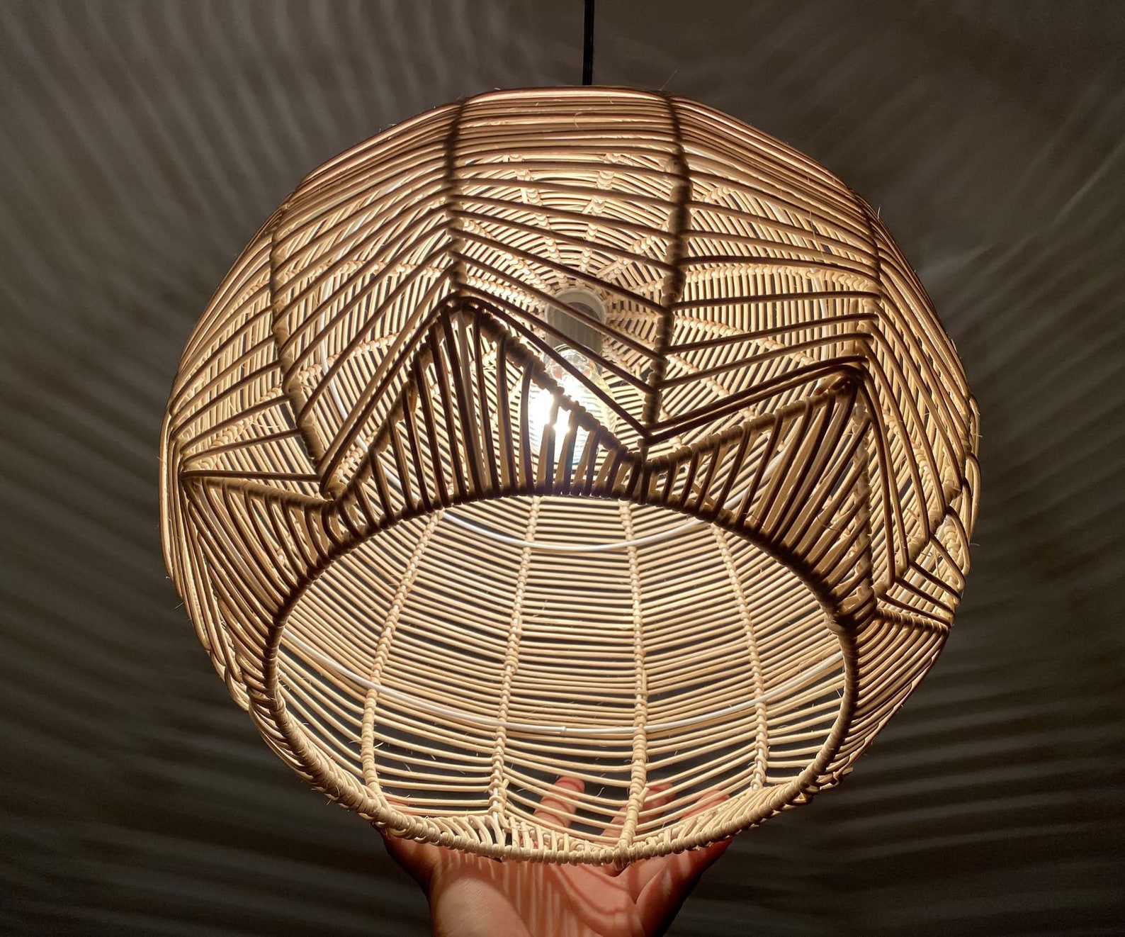 New Handmade Rattan Lighting Ball Shaped Design Pendant | Etsy