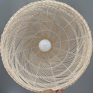 Sloping Hand Woven Process Rattan Pendant Light -rustic Lighting ...