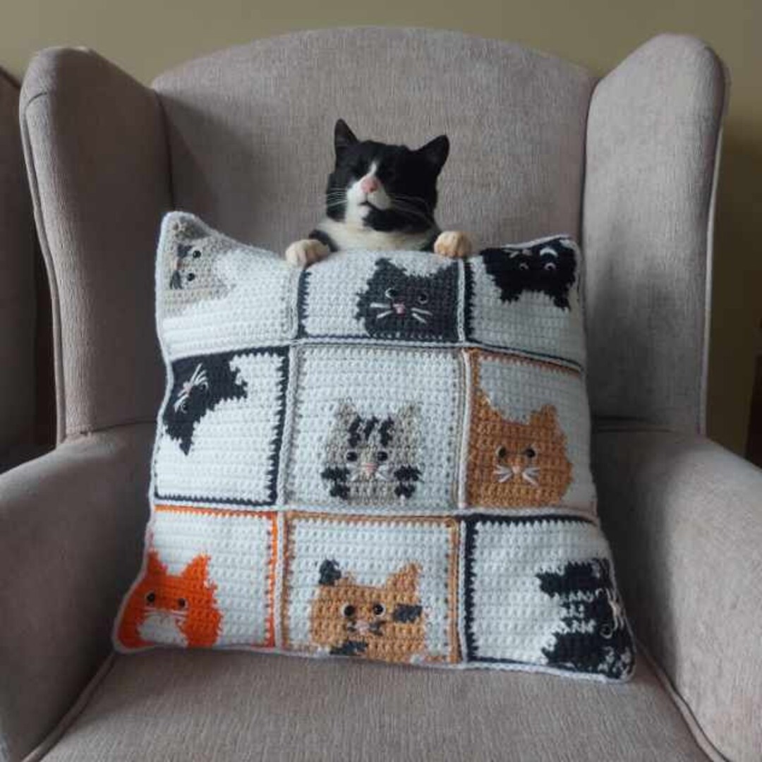 Crochet Cat Pillow Pattern, Crochet Pillow Pattern, Crochet Cat Pattern ...