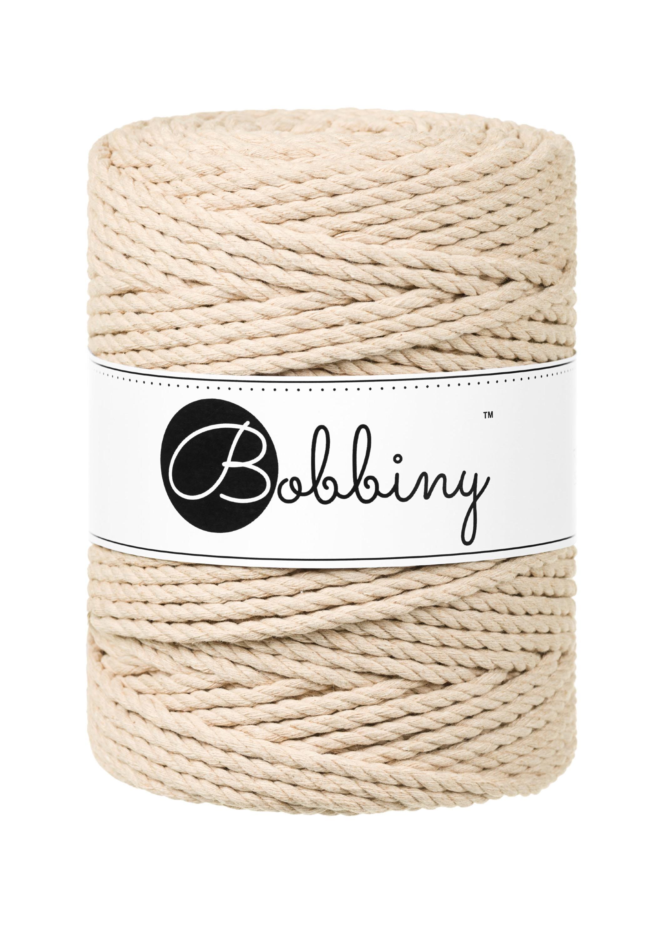 Bobbiny Warm Beige 3ply Macrame Rope 5mm, 108 Yards (100 Meters) - 3 ...