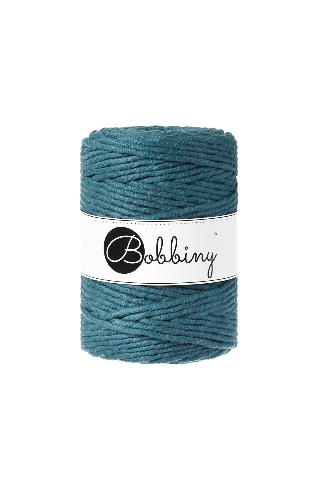 Bobbiny Peacock Blue Macrame Cord: 5mm Single Twist Recycled Cotton - Etsy