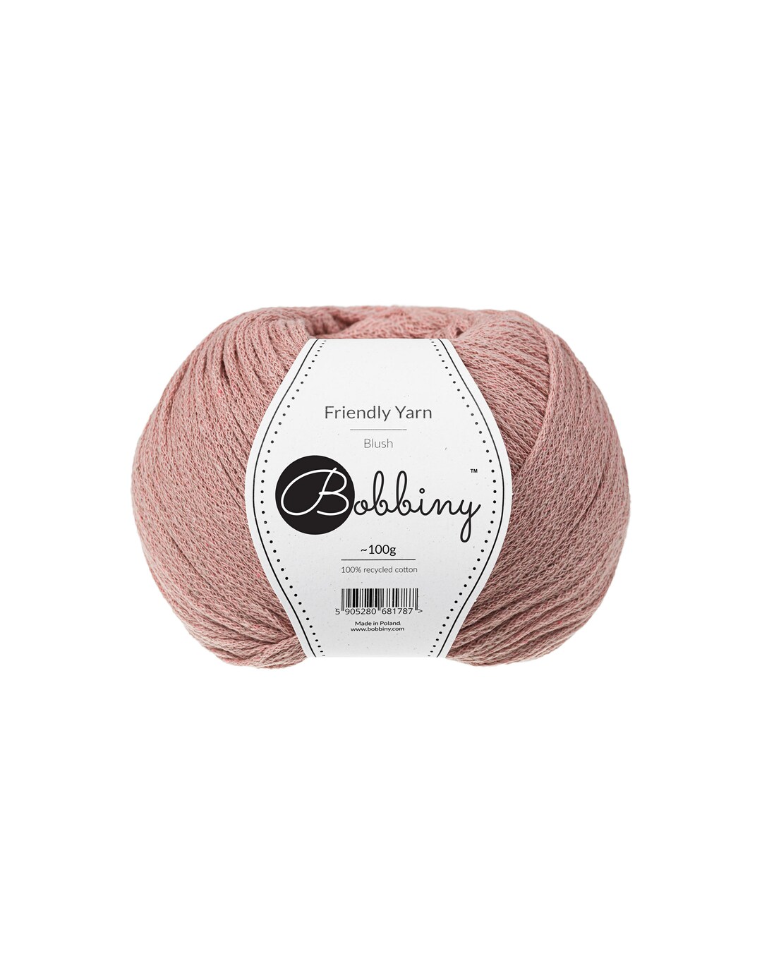Bobbiny Blush Friendly Yarn 100g - Braided Cotton Yarn, Certified ...
