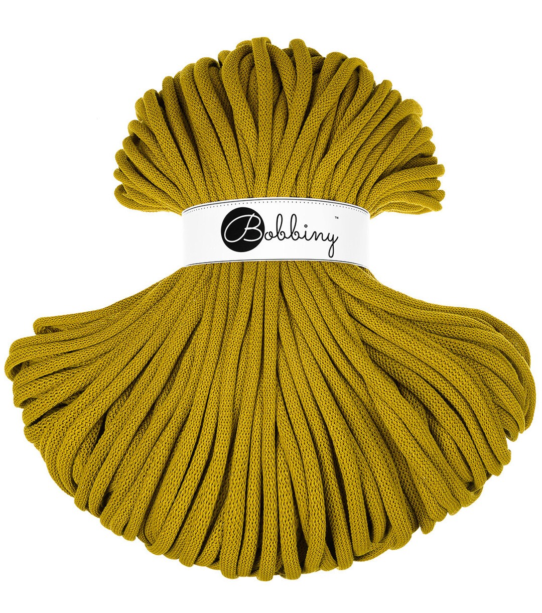 Spicy Yellow Bobbiny Jumbo Cotton Cord: 9mm, 108 Yds Recycled Braid - Etsy