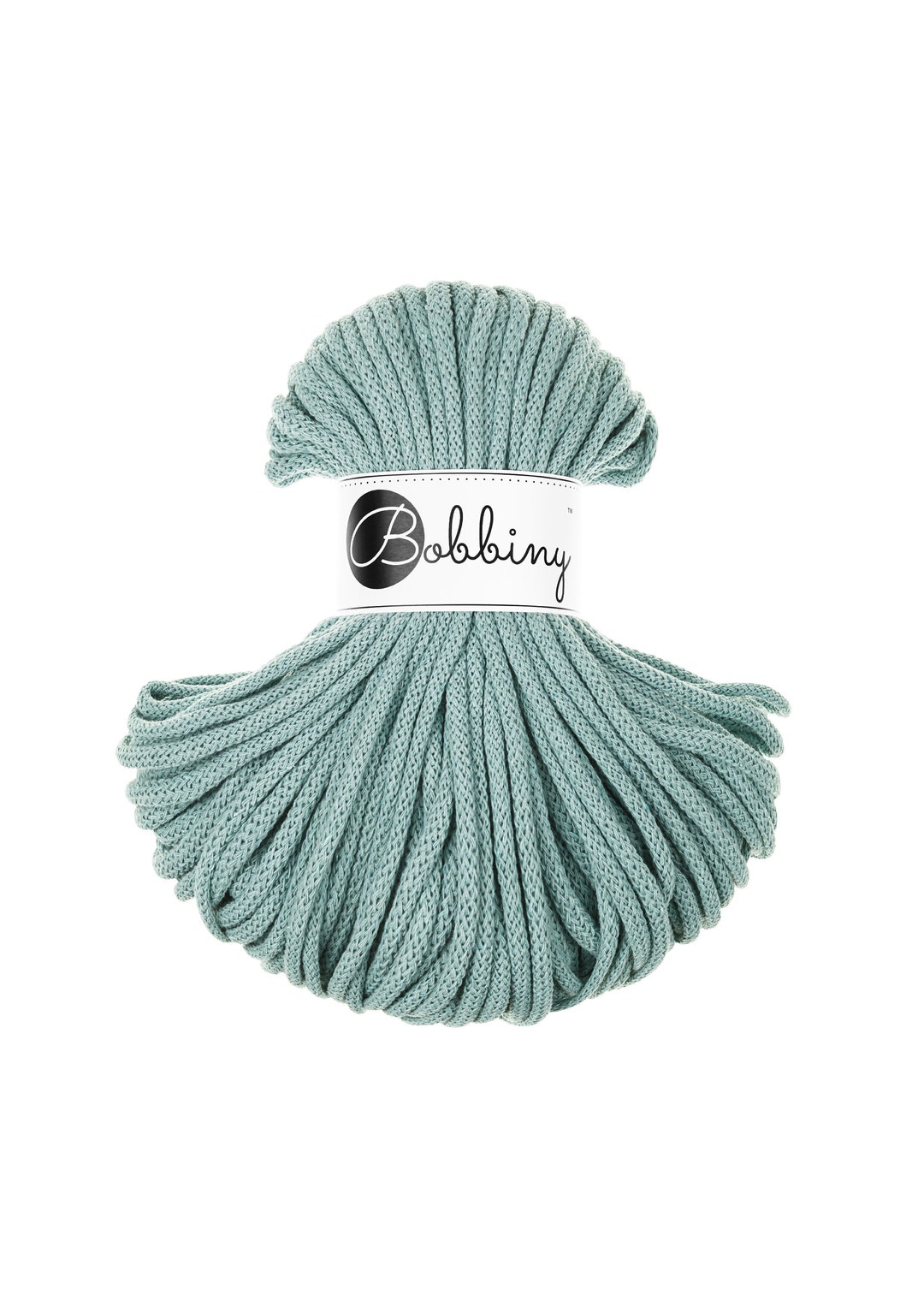 Bobbiny Duck Egg Blue Cotton Cord: 5mm Braided Recycled Cotton (54 ...