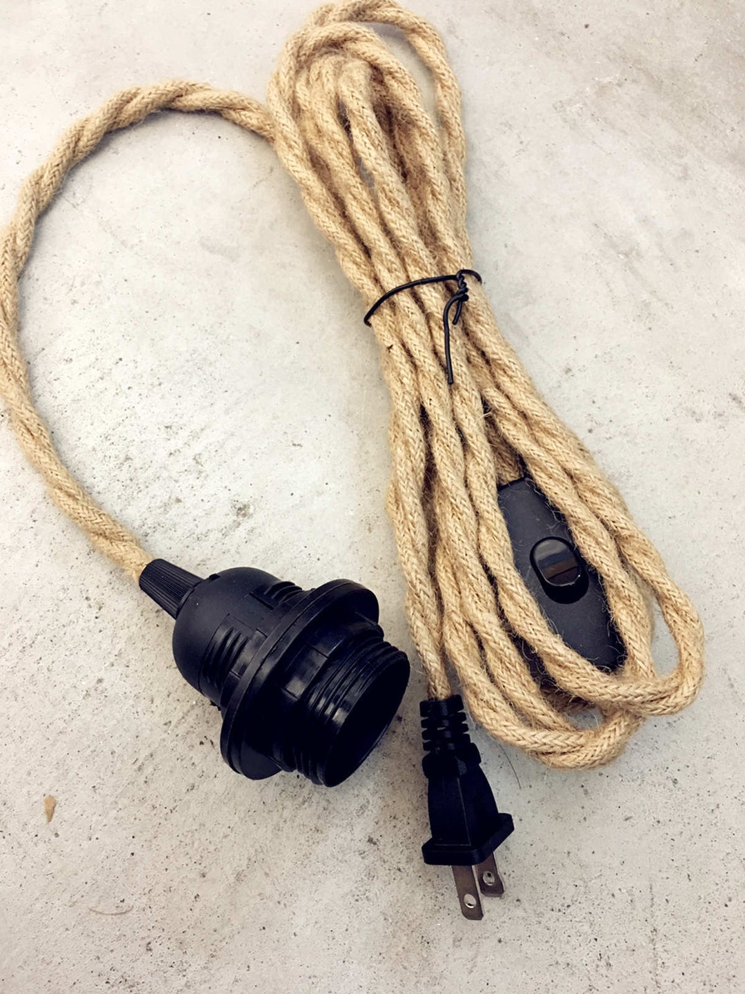 3M Flax Electric Fabric Flex Cable US Plug in Pendant Lamp Light E27 ...