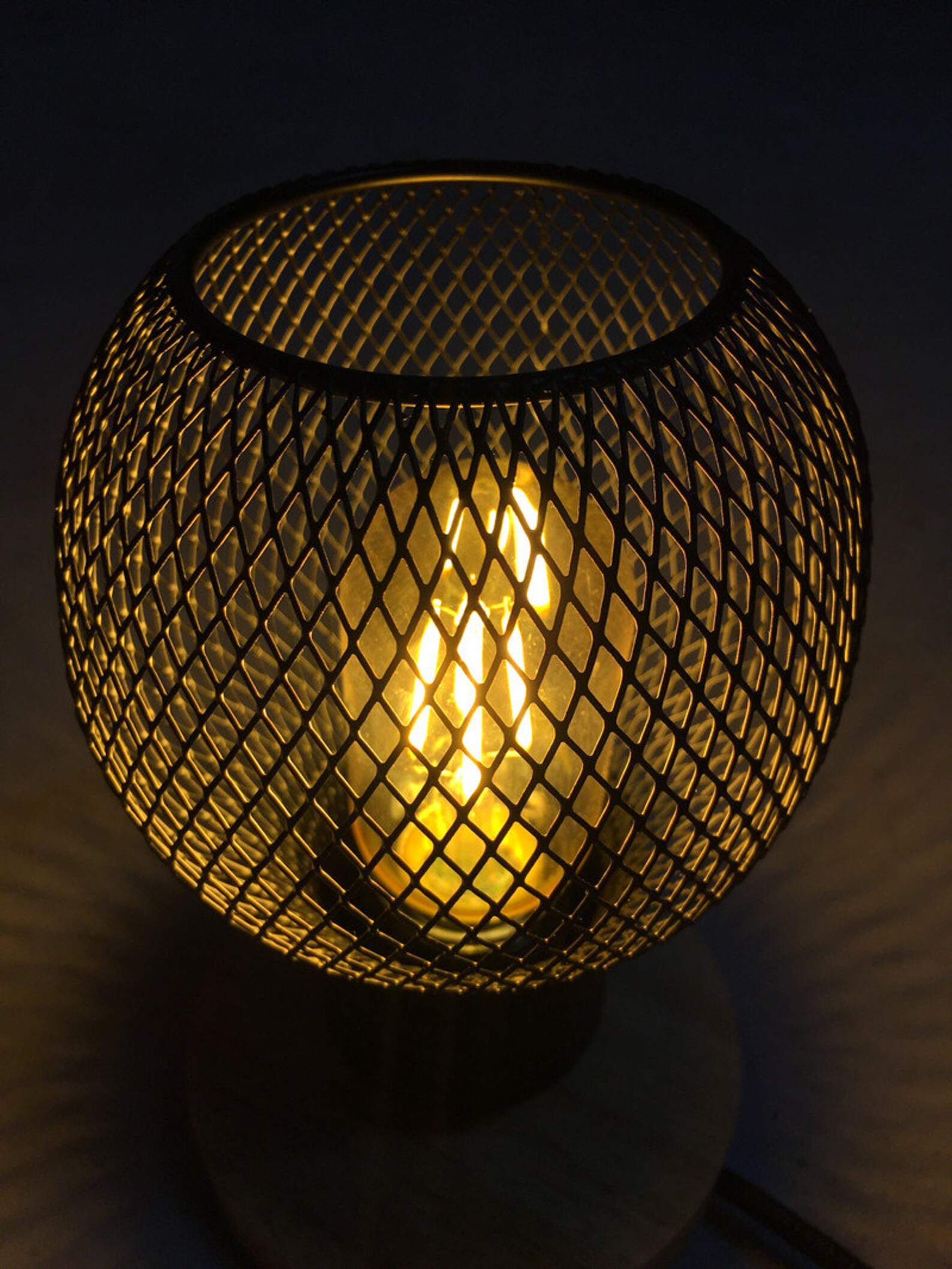 Black Industrial Metal Wire Cage Hanging Lamp Shade Table Lamp - Etsy
