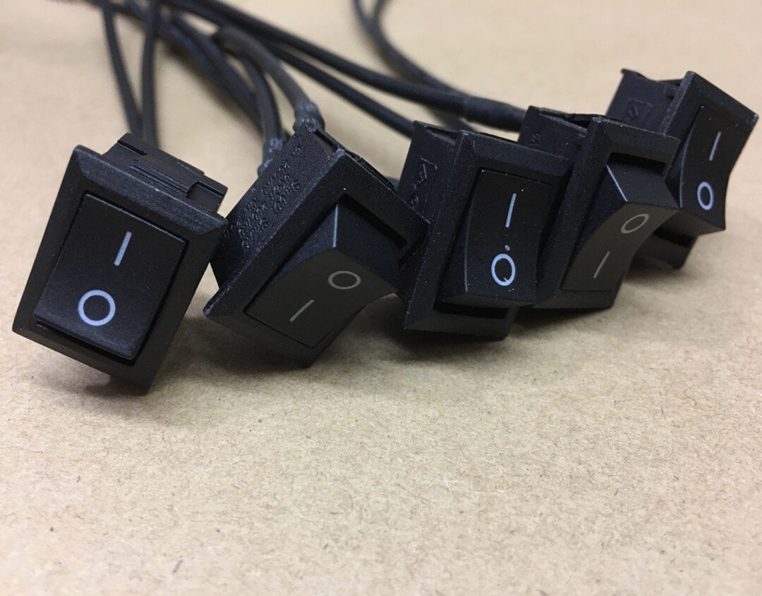 5 X On/off Rectangle Rocker Switch Car Dash Boat SPST Insulated ...