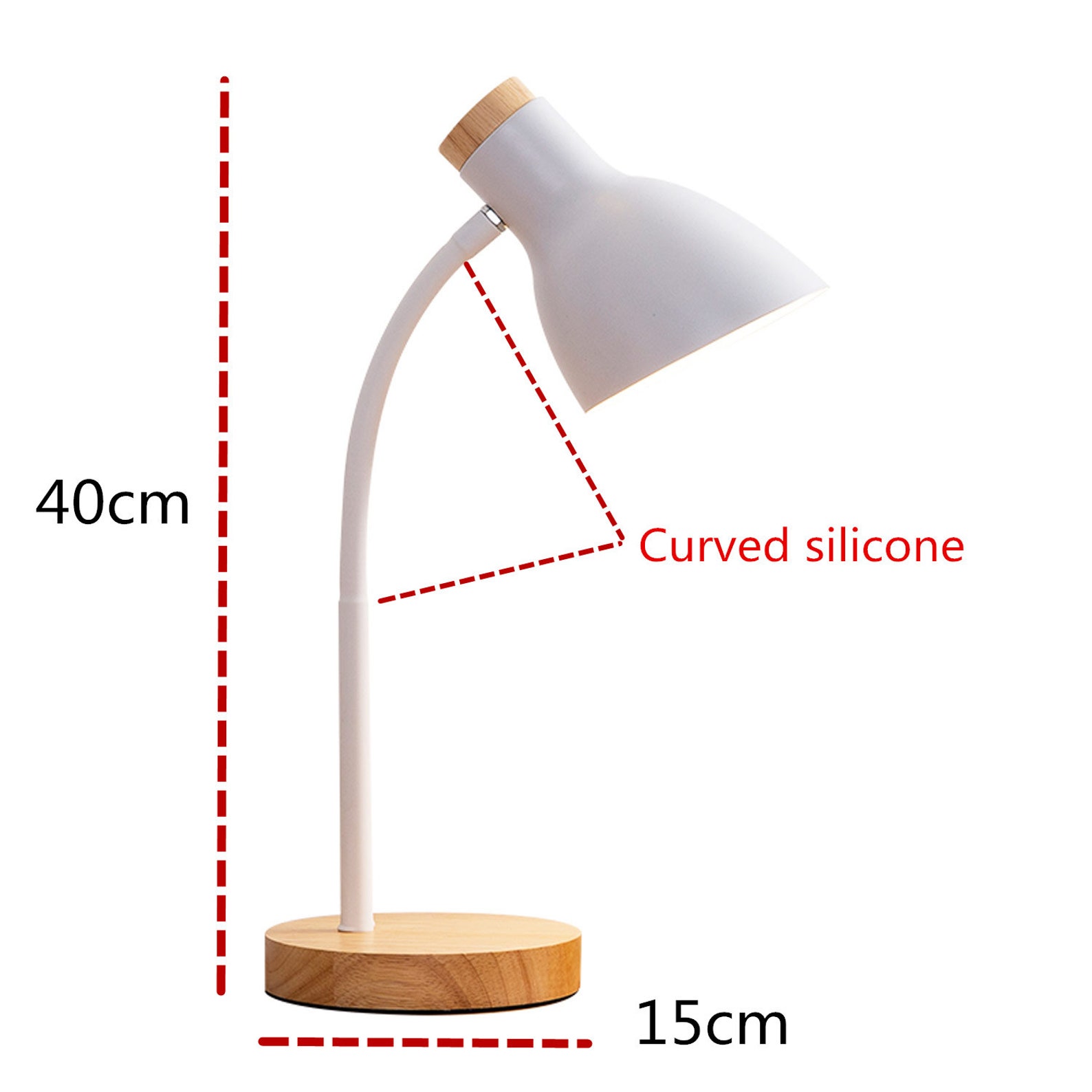 Oak Table Lamp / Table Lamp / Wooden Reading Lamp / Metal Desk | Etsy