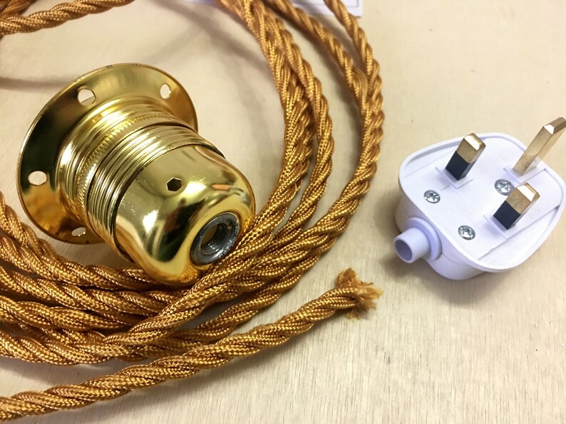 3M/5M 3 Core Fabric Flex Cable Plug In Pendant Lamp Light Set | Etsy