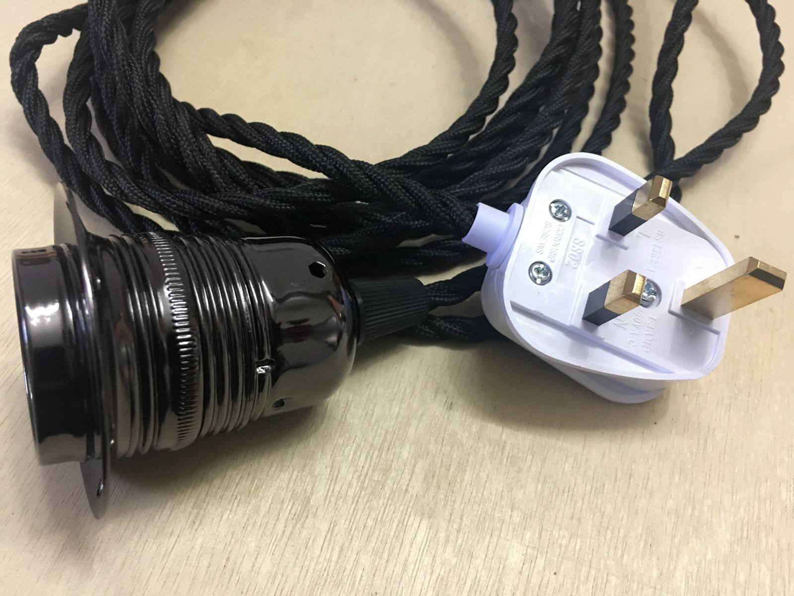 3M/5M 3 Core Fabric Flex Cable Plug In Pendant Lamp Light Set | Etsy