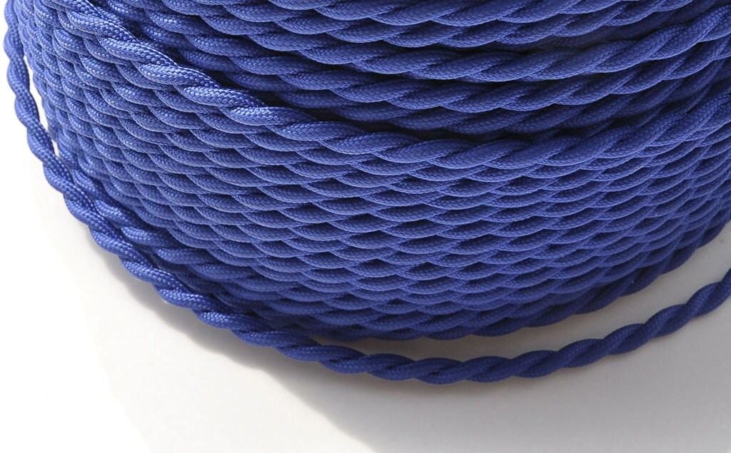 Blue 3.28 Twisted Electric Wire DIY Cable Antique Vintage - Etsy