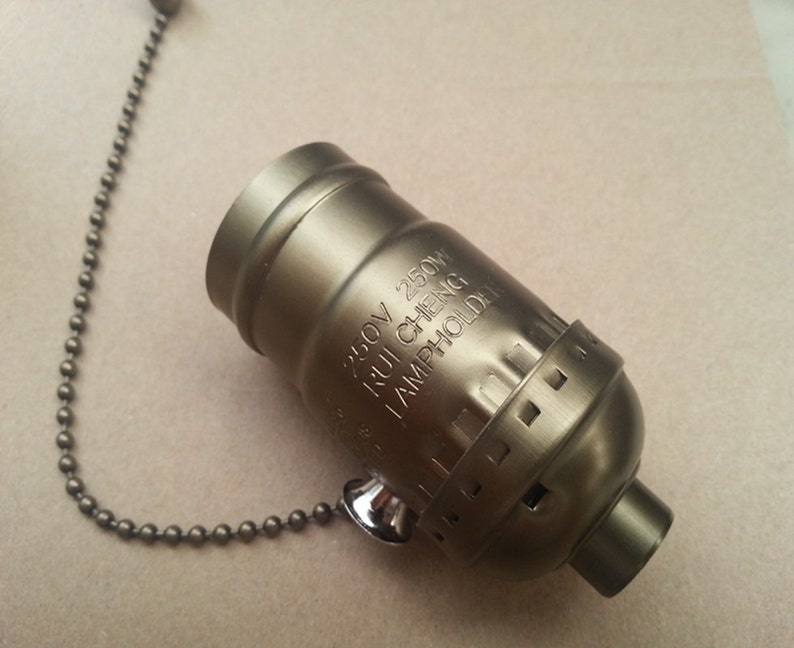 Bronze Edison Vintage Screw Aluminium Lamp Holder E26/E27 With Pull ...
