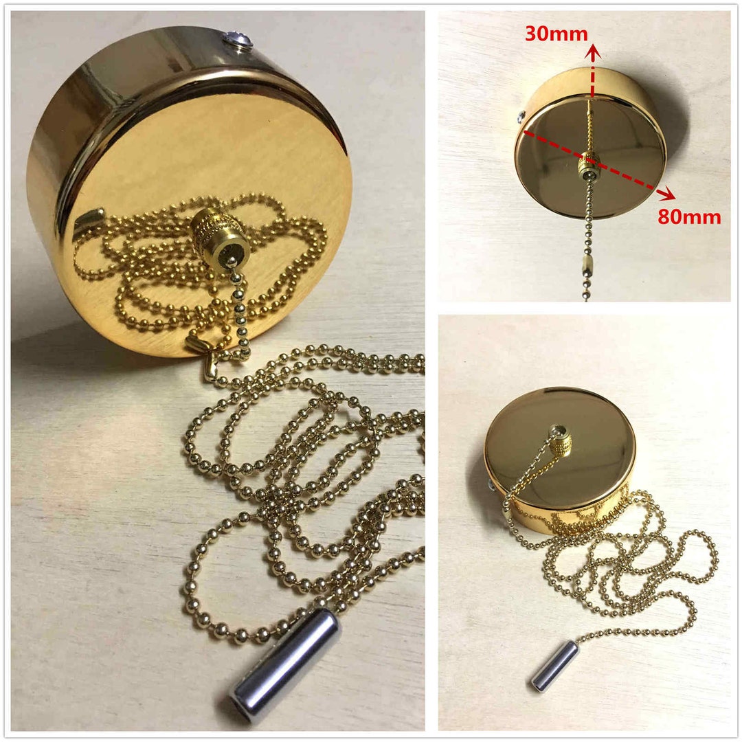 Light Pull Chain Switch Gold Cover for Bathroom Ceiling Fan Light 100cm ...