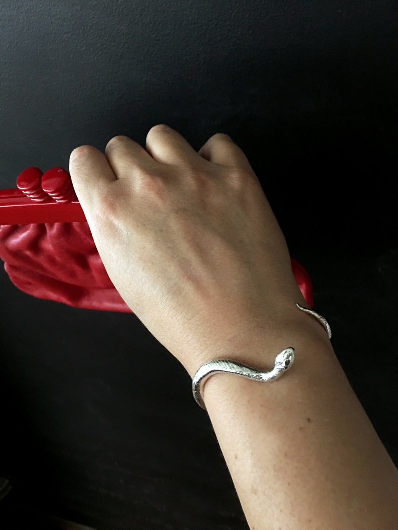 Handmade Solid Snake Cuff Realistic Scales Detailing medusa Snake ...