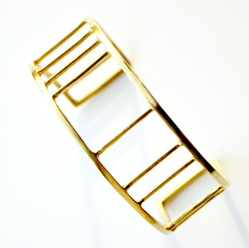 Large Asymmetrical Bar Cuff Large Linear Modern Cuff - Etsy