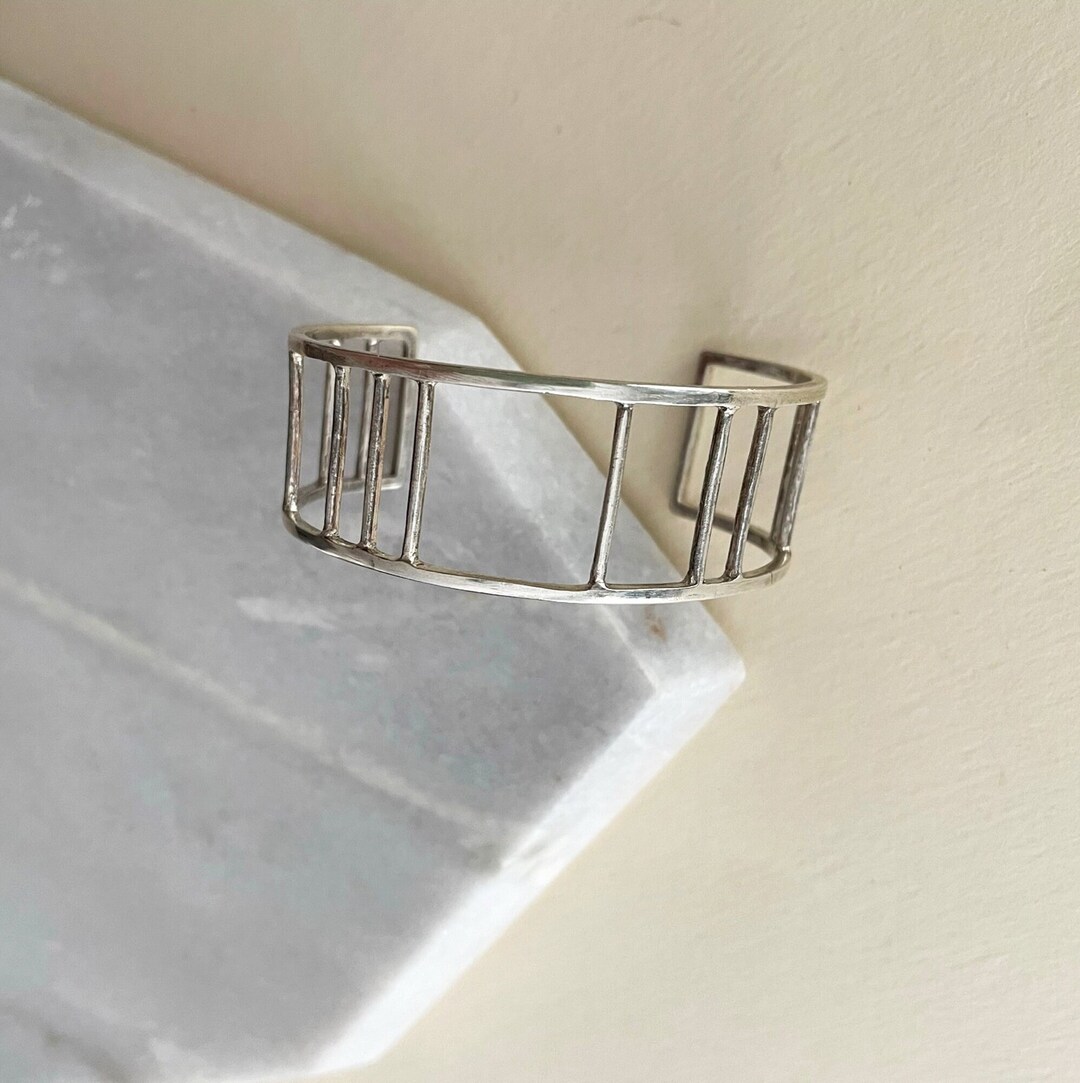 Large Asymmetrical Bar Cuff Large Linear Modern Cuff | Mondrian ...