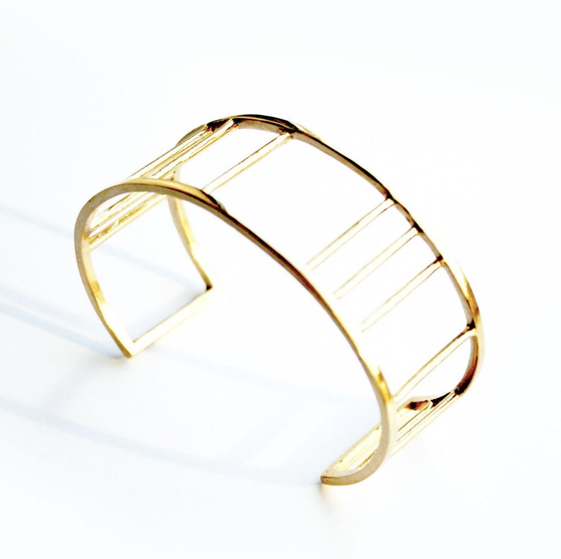 Large Asymmetrical Bar Cuff Large Linear Modern Cuff - Etsy