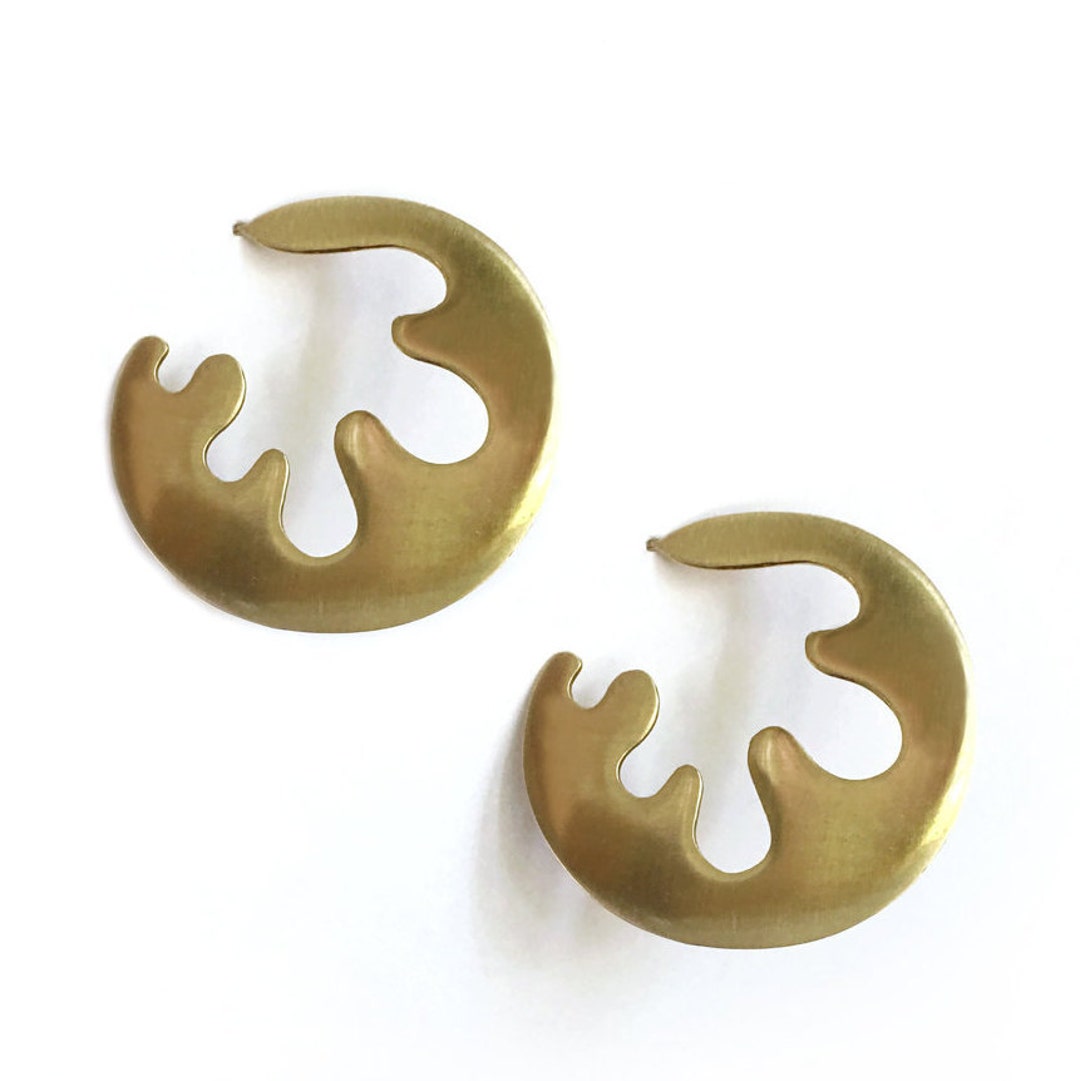 Dreamy Hoops Cut-out Swirl Melting Metal Motif Pattern Hoops - Etsy
