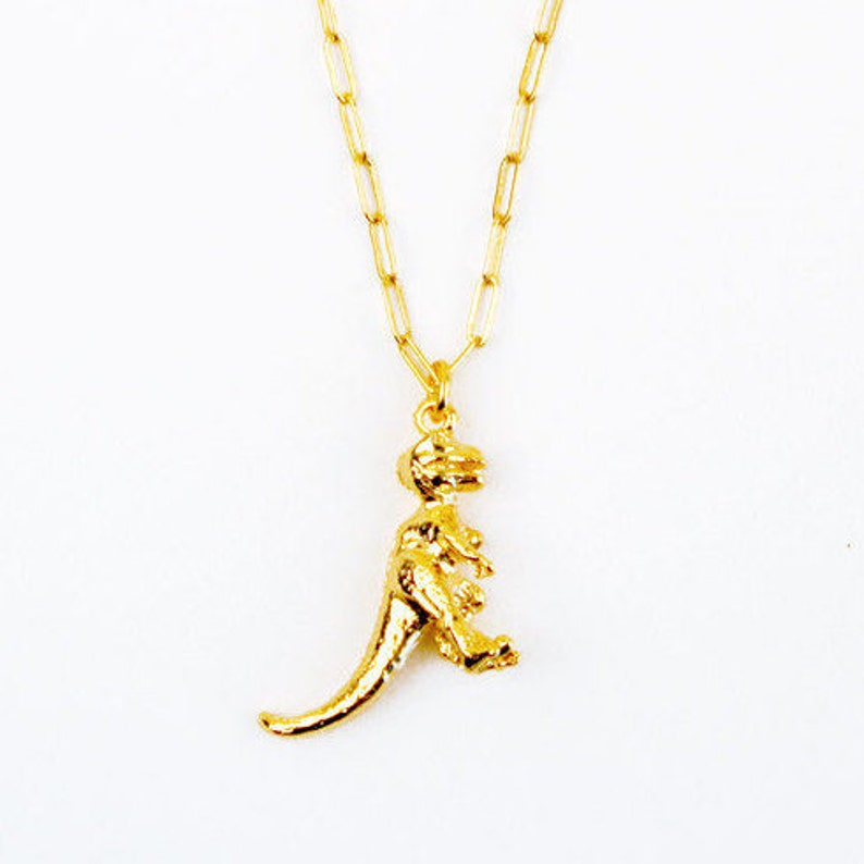 T-rex Long Box Chain Necklace T-rex Pendant Necklace - Etsy
