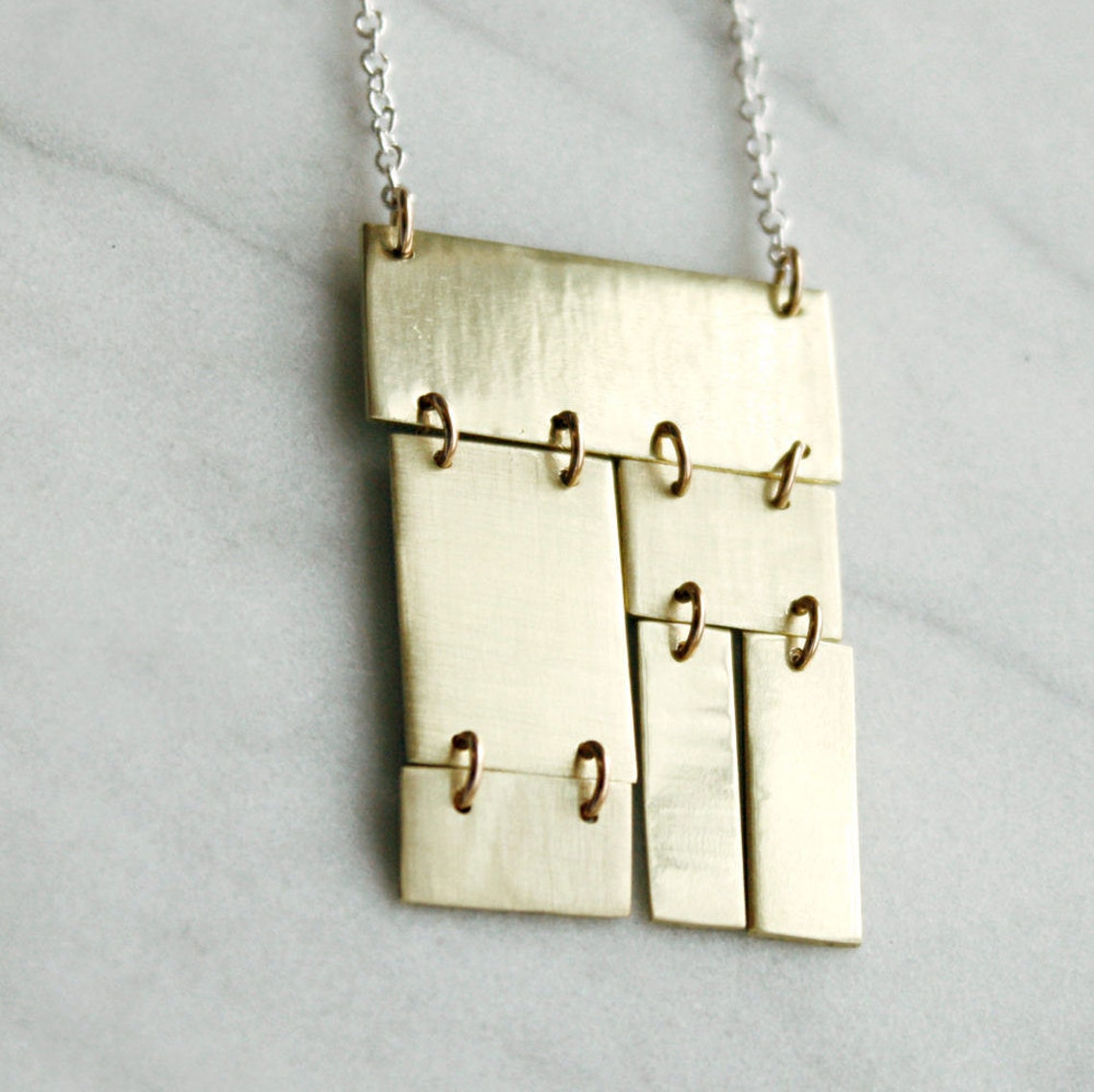 Handmade Moveable Geometric Necklace Plateau Collage Pendant - Etsy