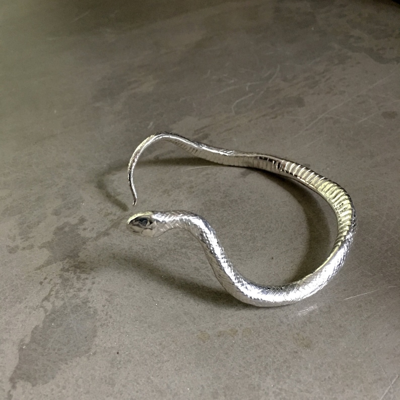 Handmade Solid Snake Cuff Realistic Scales Detailing medusa Snake ...