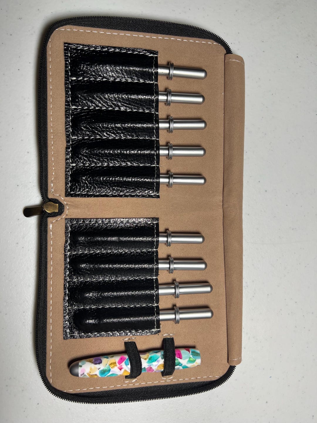 9 Piece Interchangeable Crochet Hook Set With Stained Glass Resin ...