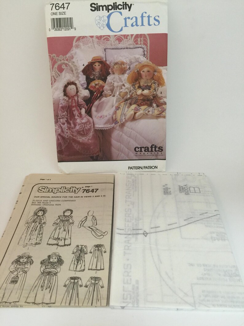 Simplicity 7647 Bed Doll Sewing Pattern OS FF - Etsy