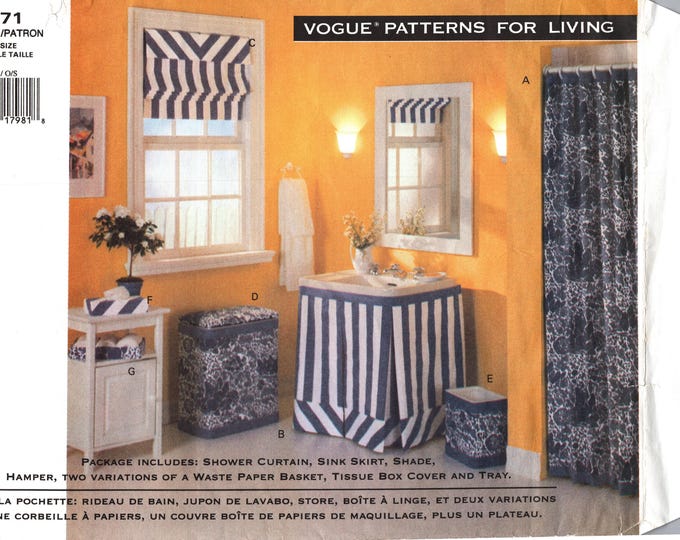 Vogue 1271 Sewing Pattern: Bathroom Accessories - Uncut - Etsy