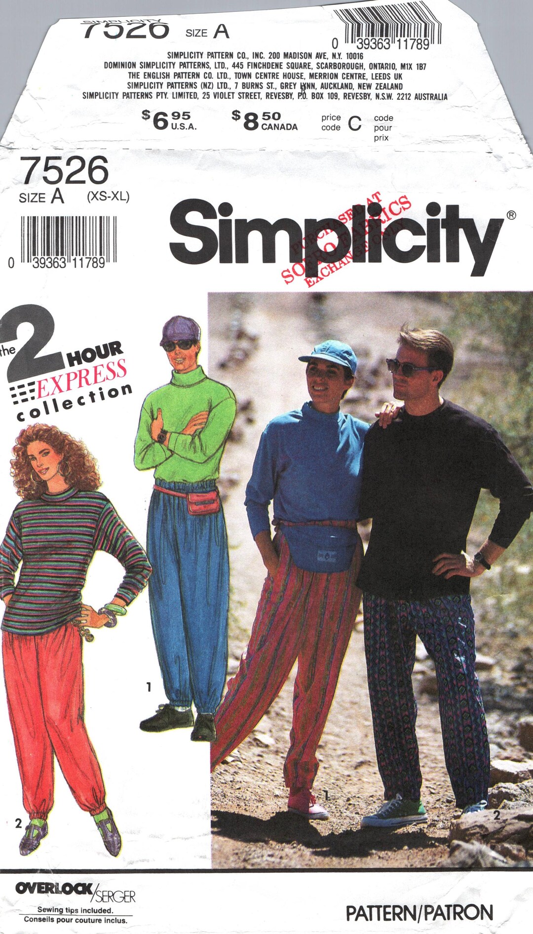 Simplicity 7526: Vintage Sewing Pattern - Men's, Teen's, Misses' Knit ...