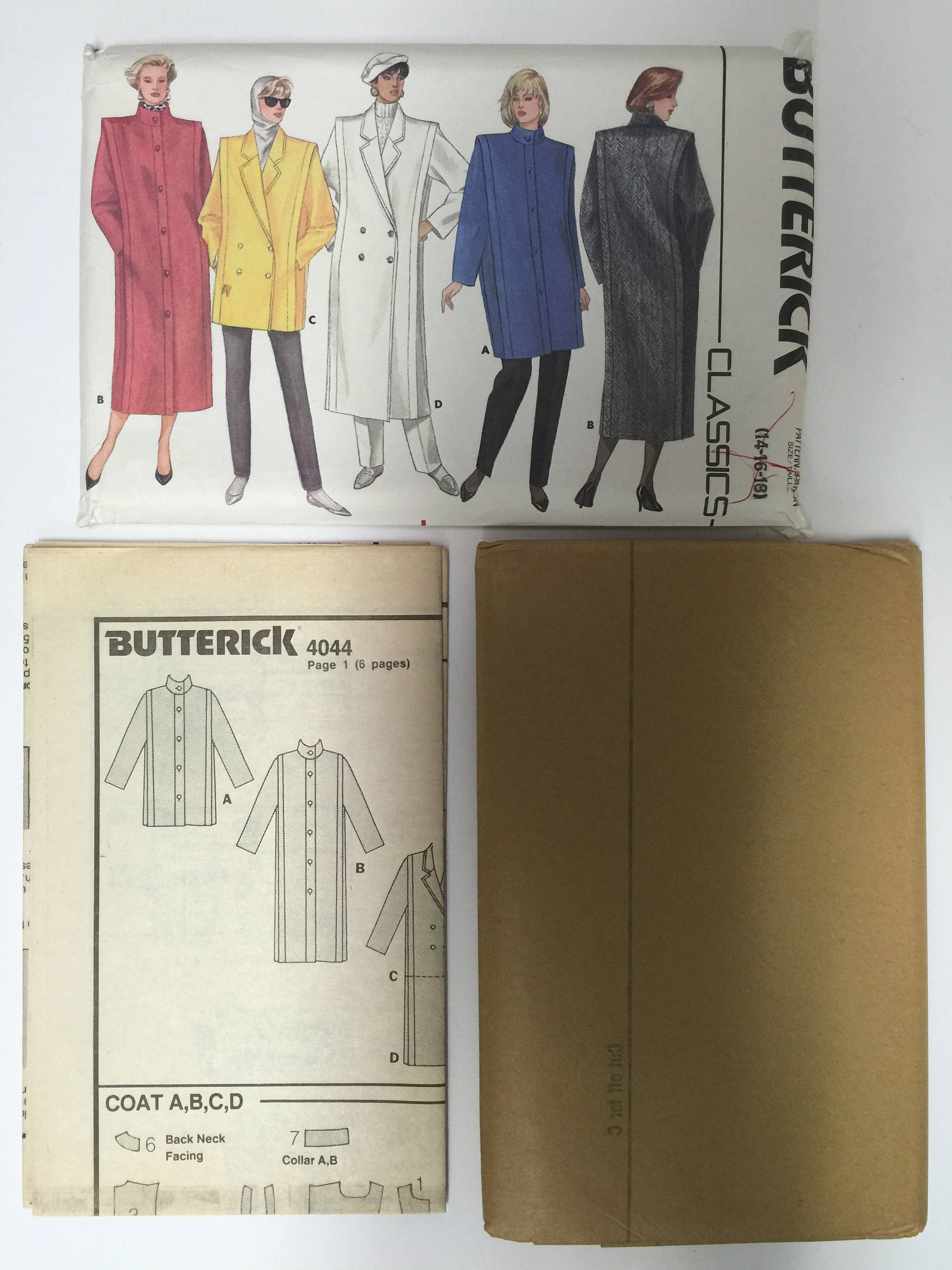 Butterick 4044 Misses' Coat Sewing Pattern (size 14-18, Uncut Factory ...