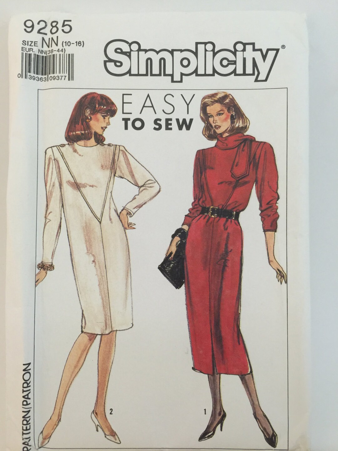 Simplicity 9285 Sewing Pattern: Misses' Pullover Dress, Size 10-16 - Etsy