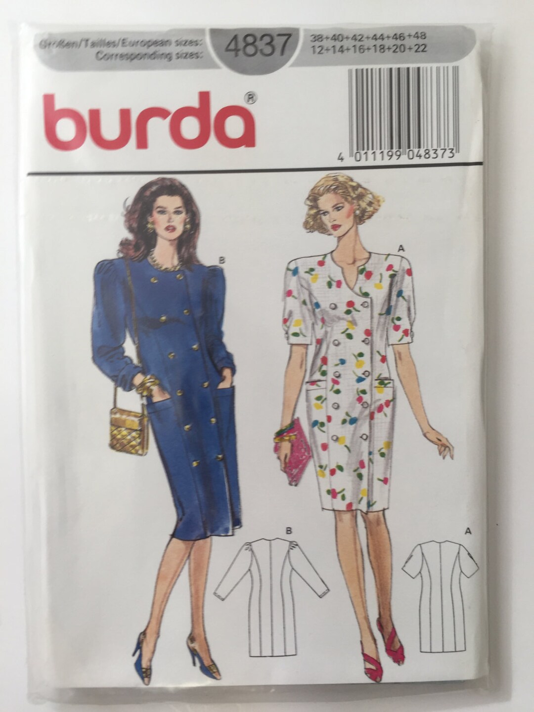Burda 4837 Vintage Pattern - Etsy