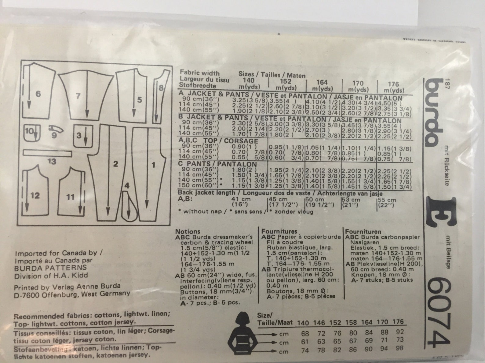 Burda 6074 Vintage Pattern | Etsy