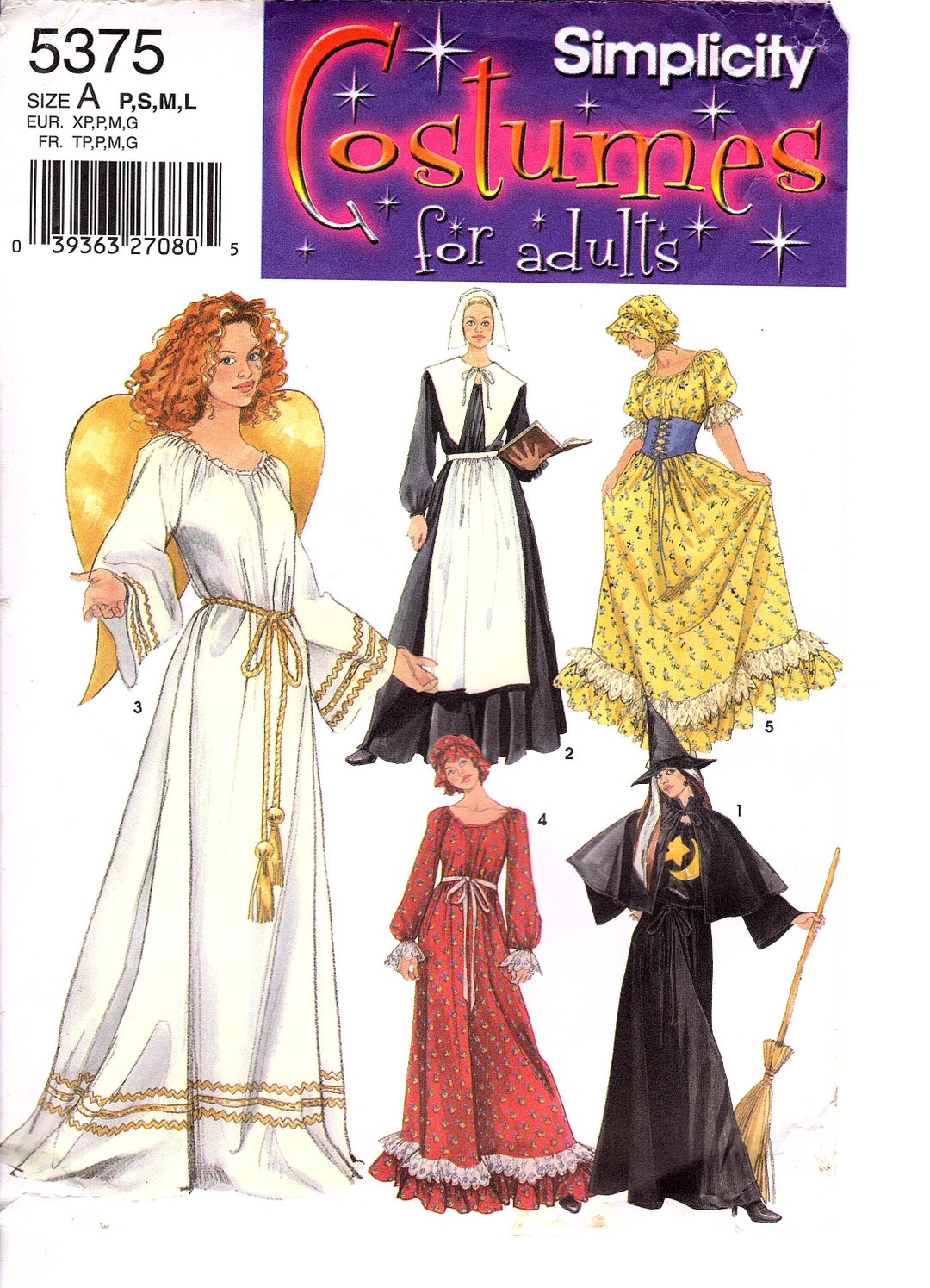 Simplicity 5375 Costume Sewing Pattern: Angel, Witch, Prairie Dress - Etsy