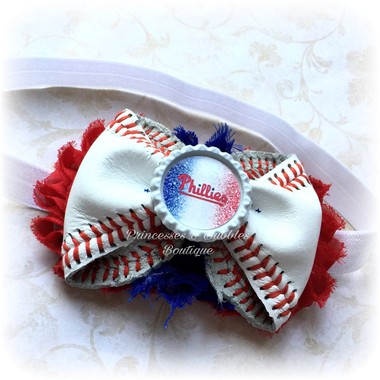 PHILADELPHIA PHILLIES Leather Baseball Headband/hair Clip You | Etsy