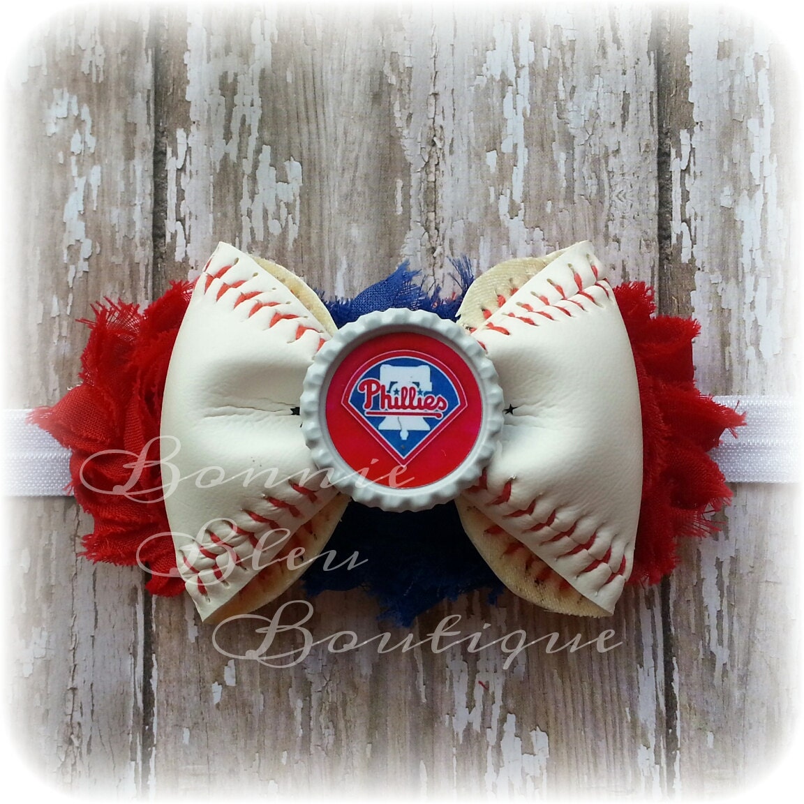 PHILADELPHIA PHILLIES Leather Baseball Headband/hair Clip You - Etsy
