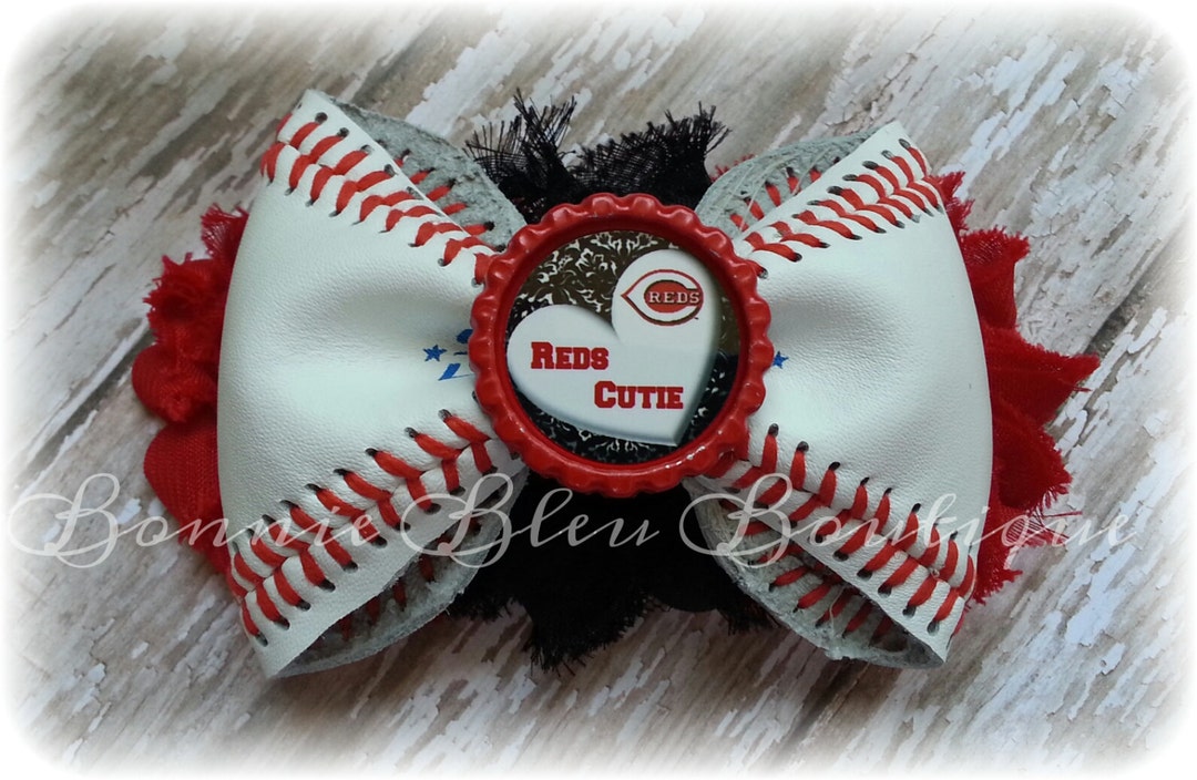 Cincinnati REDS Leather Baseball Headband/hair Clip Cincy Reds - Etsy