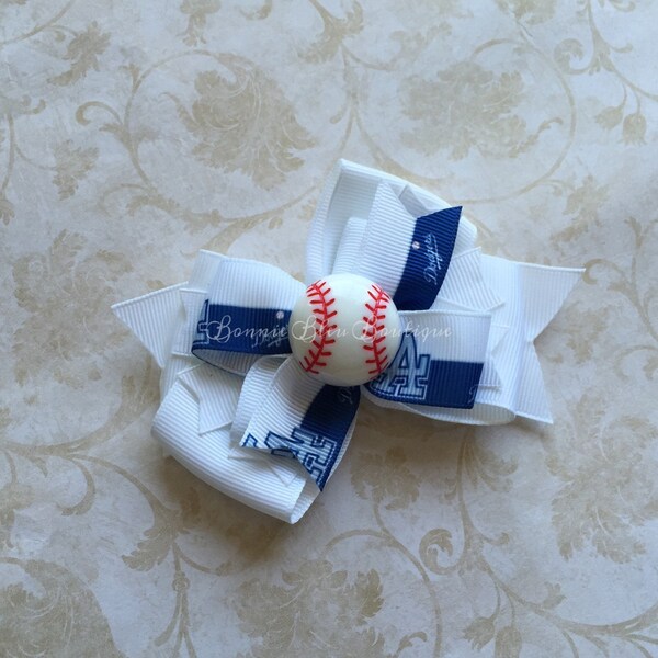 La Dodgers Hair Bow - Etsy