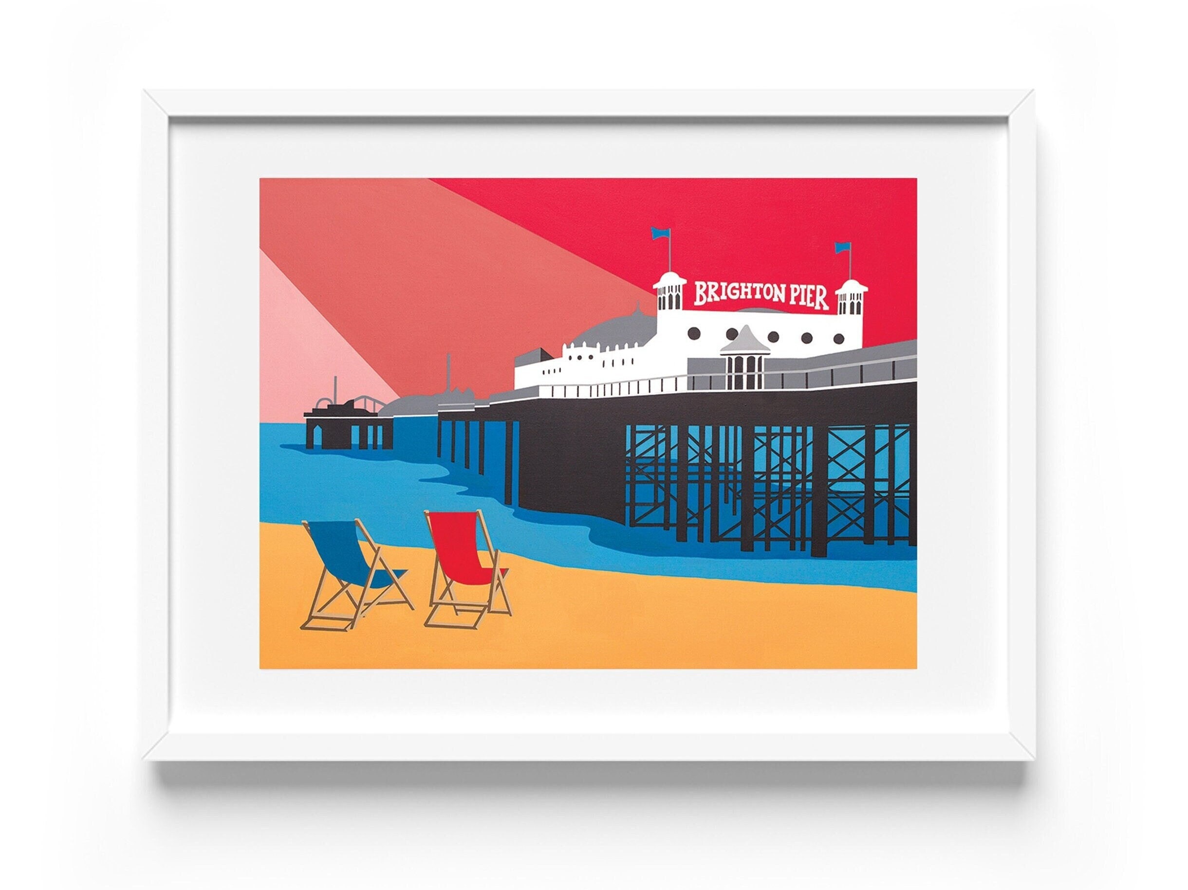 BRIGHTON PIER Themed Fine Art Print British Seaside Art - Etsy