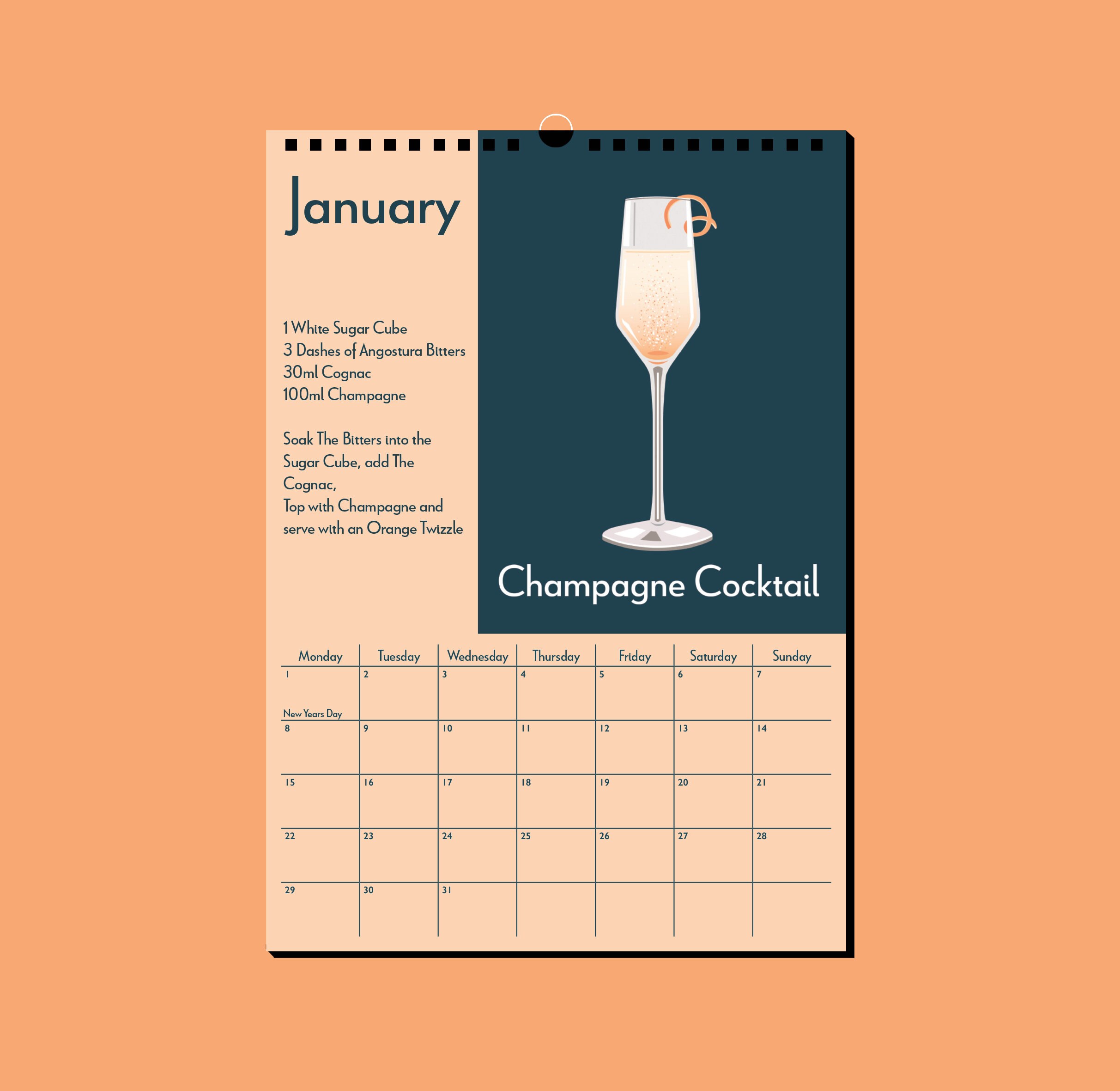 2024 CALENDAR - COCKTAILS - Limited Edition by Artist Rebecca Pymar ...