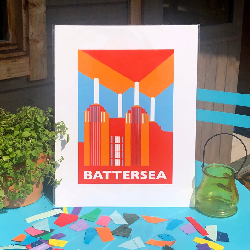 BATTERSEA POWER STATION Travel Poster - London Print - Art Deco ...