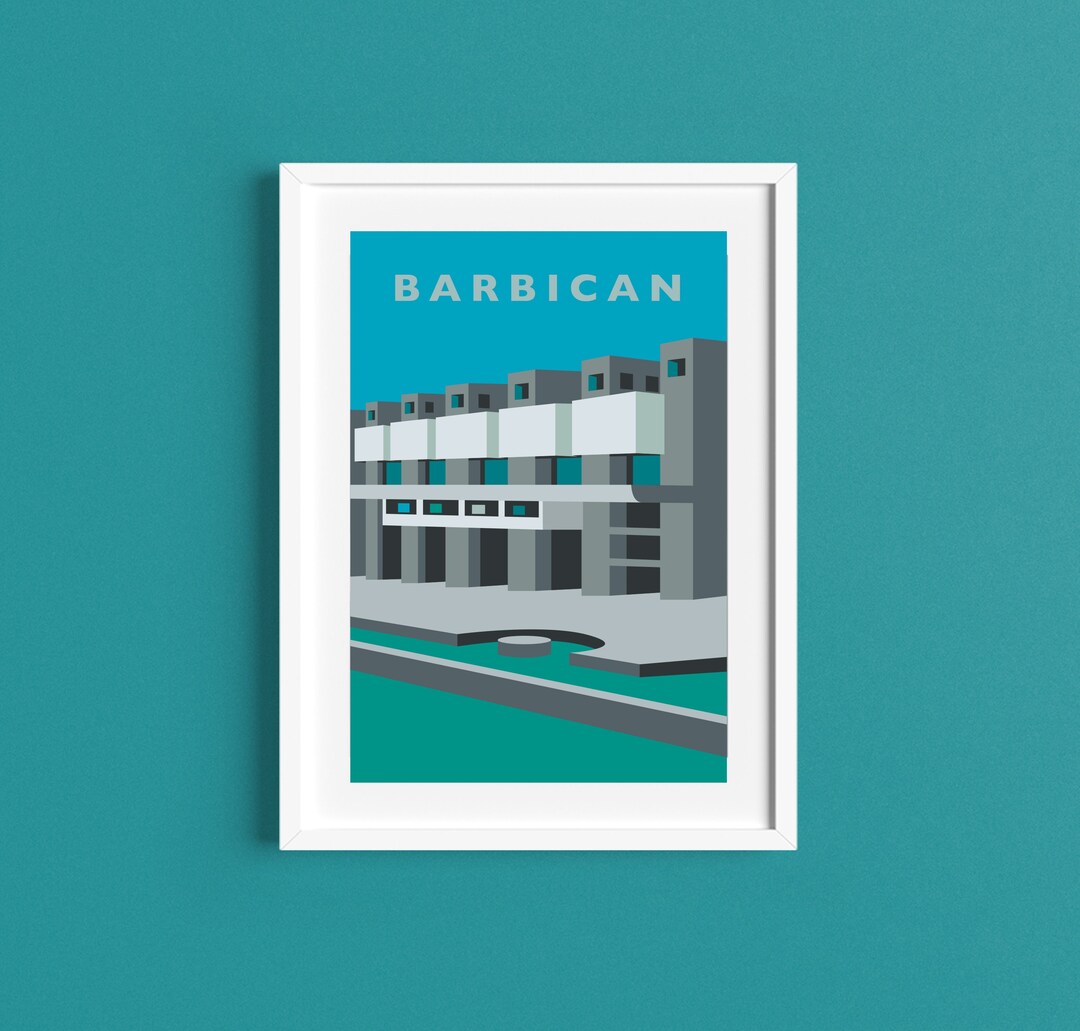 BARBICAN Travel Poster - Southbank - Brutalist / Brutalism ...