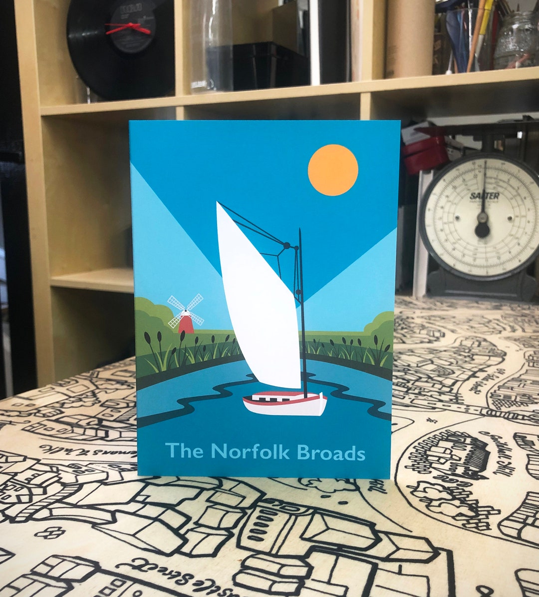 Norfolk Broads, Wherry, Greetings Card by Rebecca Pymar - Etsy