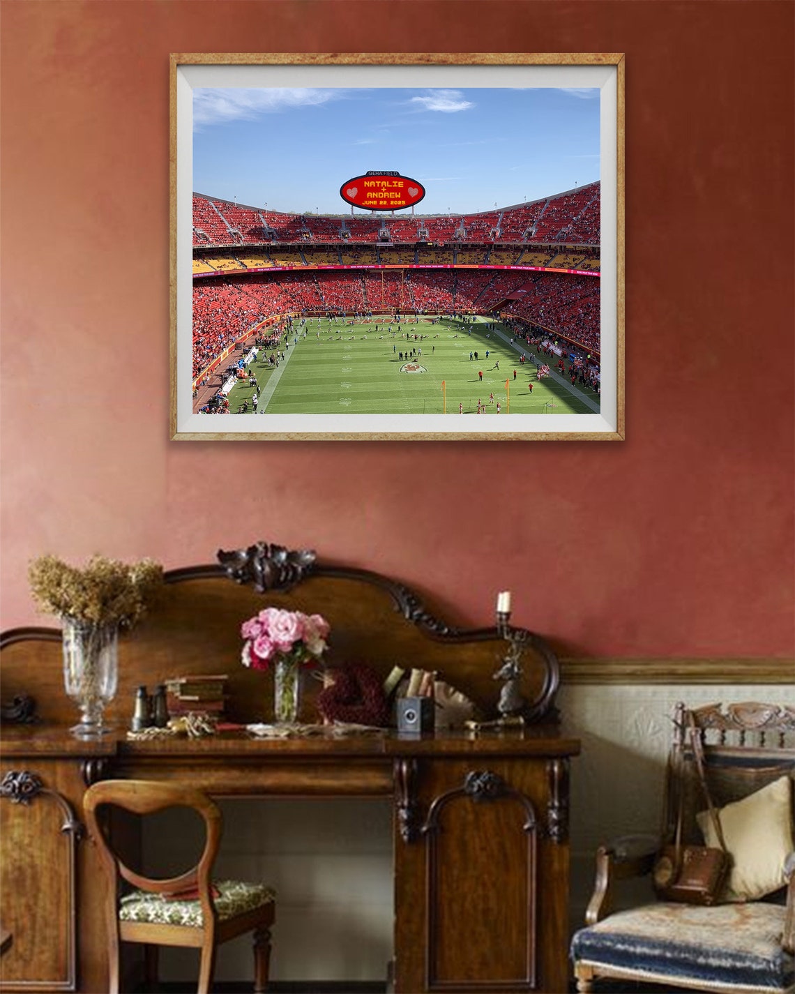 Personalized Wedding Gift, Kansas City Chiefs Print, Anniversary Gift ...