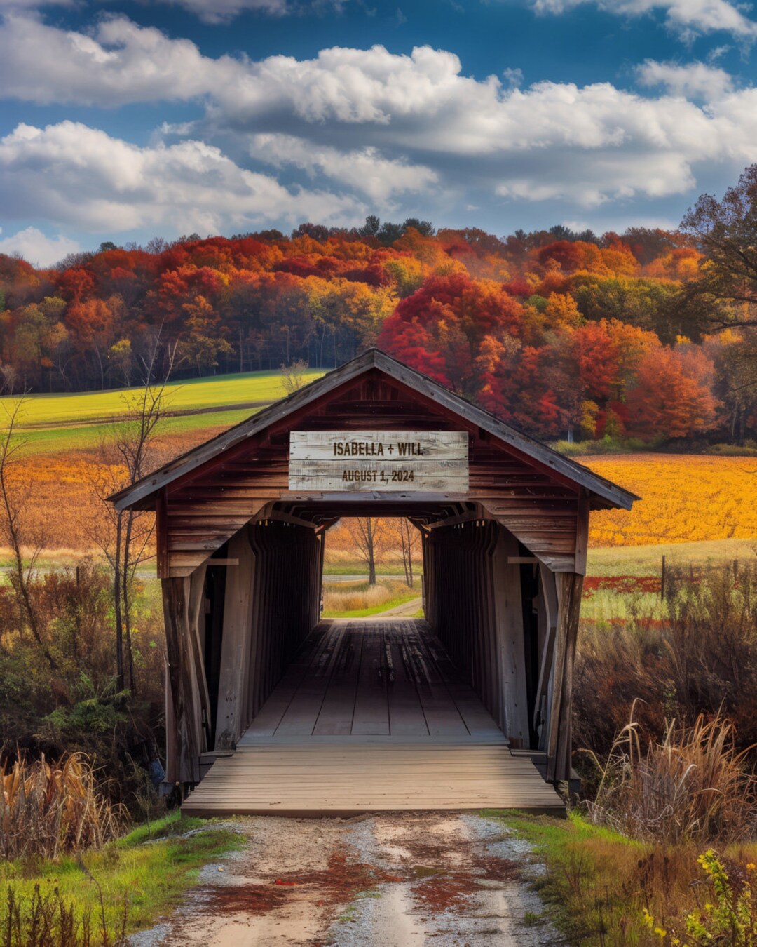 Personalized Wedding Gift Covered Bridge Pennsylvania Wedding ...