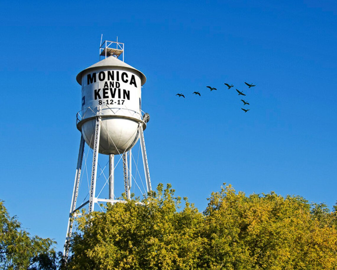 Personalized Wedding Gift Rural Water Tower Small Town - Etsy